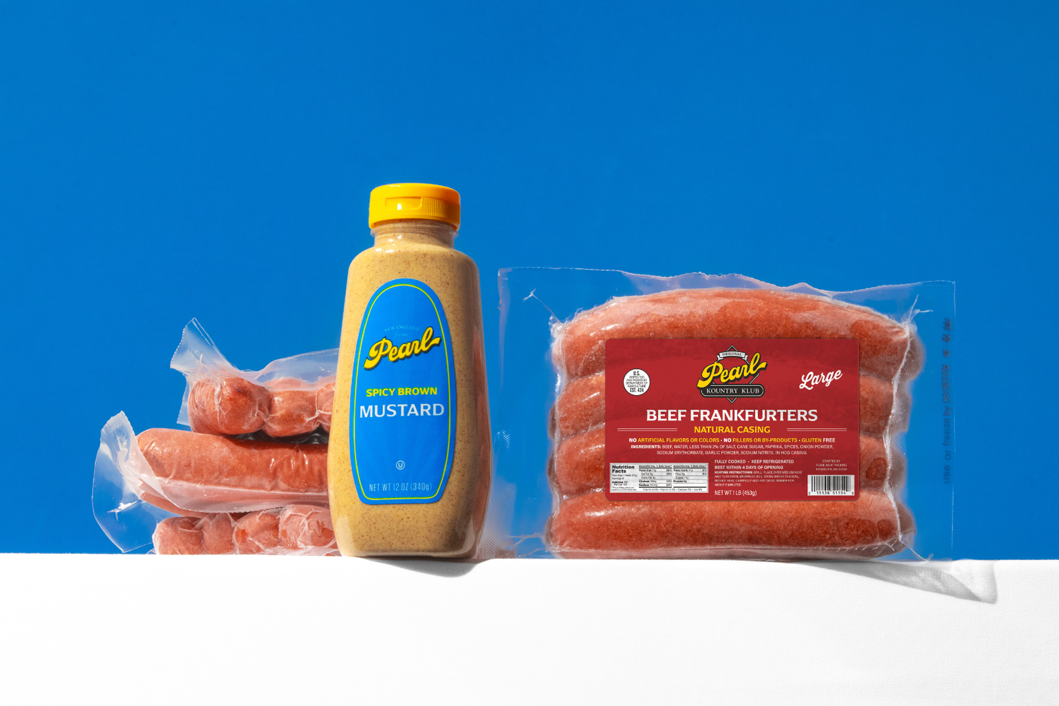 The Original Pearl Kountry Klub All-Beef Hot Dogs & Mustard | 4 pack ...